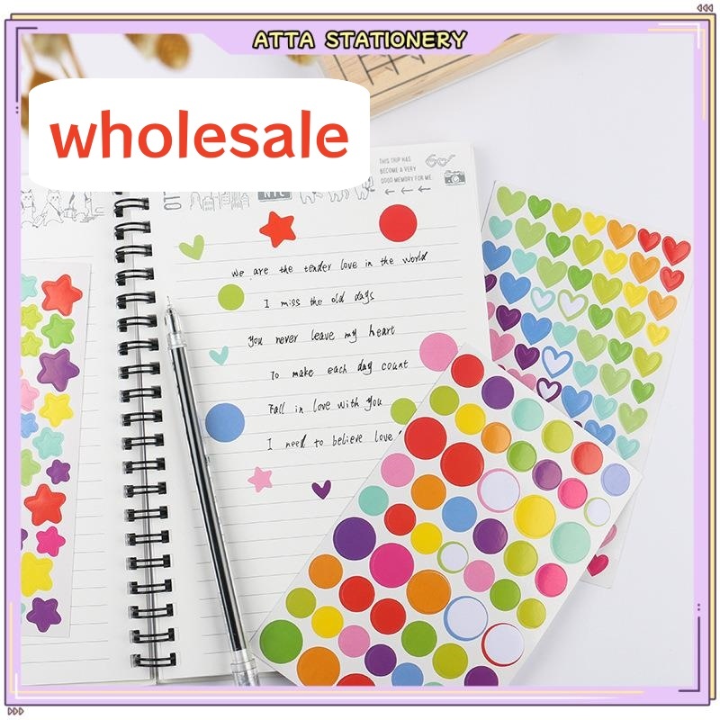Creative Colorful Pentagram Circle Stickers 1Sheets DIY Scrapbooking ...