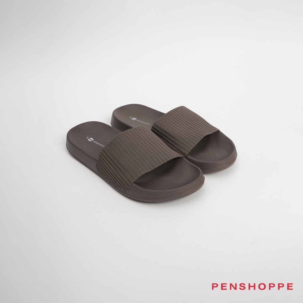 Penshoppe One Band Knit Slides Slippers With Pattern For Men (Mauve) | Shopee Philippines