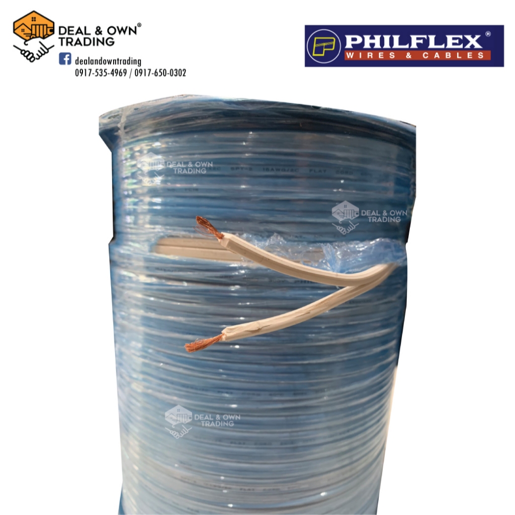 Philflex 16/2 Flat Cord 150 Meters White (Sold Per Roll) | Shopee ...