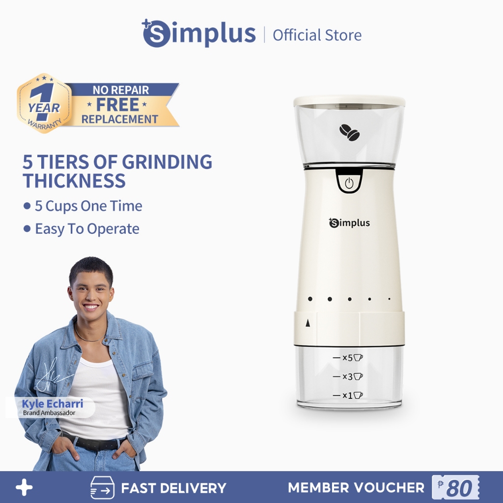 Simplus Electric Coffee Grinder USB Portable Wireless Coffee Bean ...