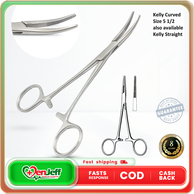 KELLY FORCEPS STRAIGHT KELLY FORCEPS CURVED MEDICAL INSTRUMENTS SIZE 5 ...