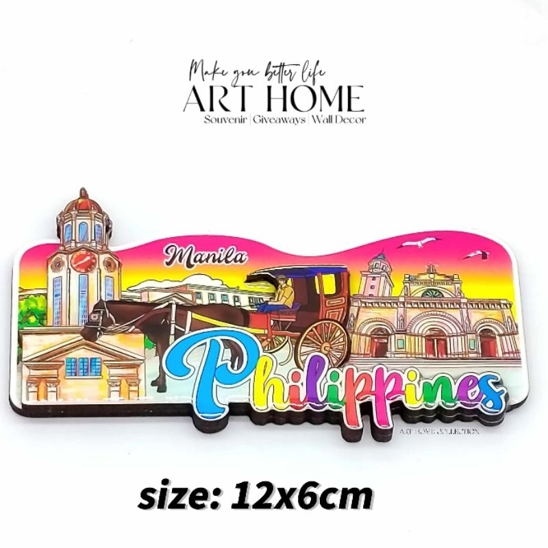 PHILIPPINES Wooden 2D Fridge Magnet Embossed Ref Magnet Souvenirs ...