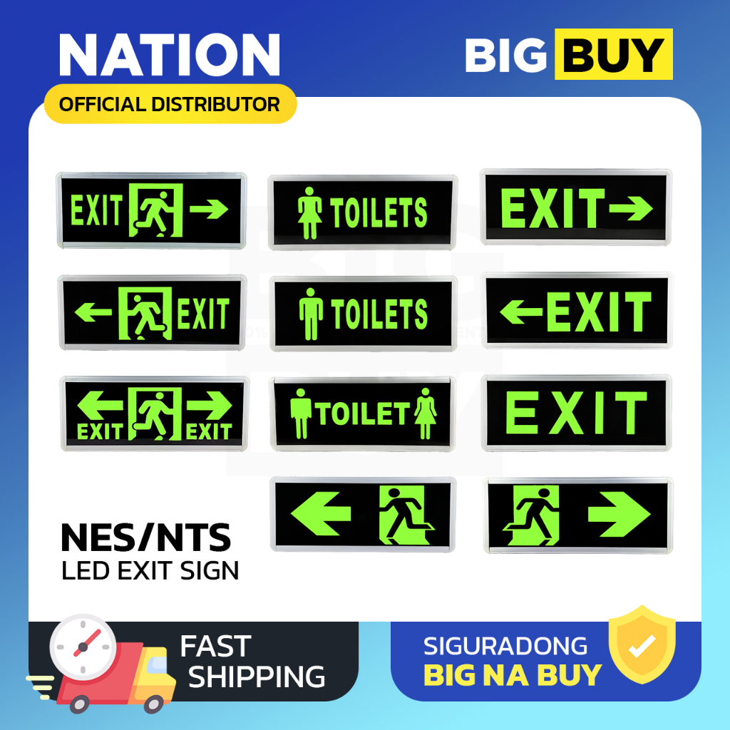 Nation - LED Exit & Toilet Light Sign Double Face | Shopee Philippines