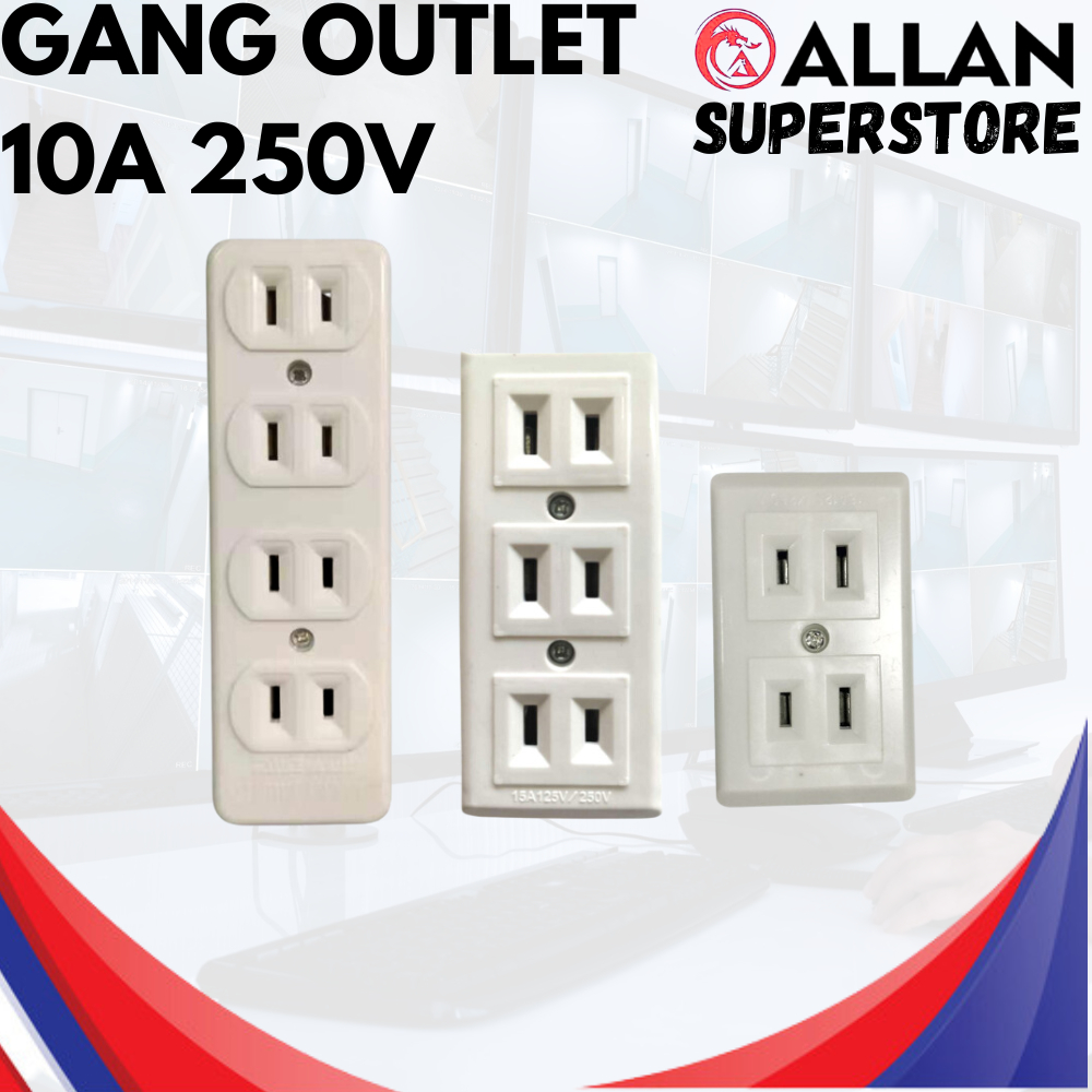 Allan Superstore 10A 250V Power Socket | Q-3312 2-GANG | Q-3313 3-GANG ...