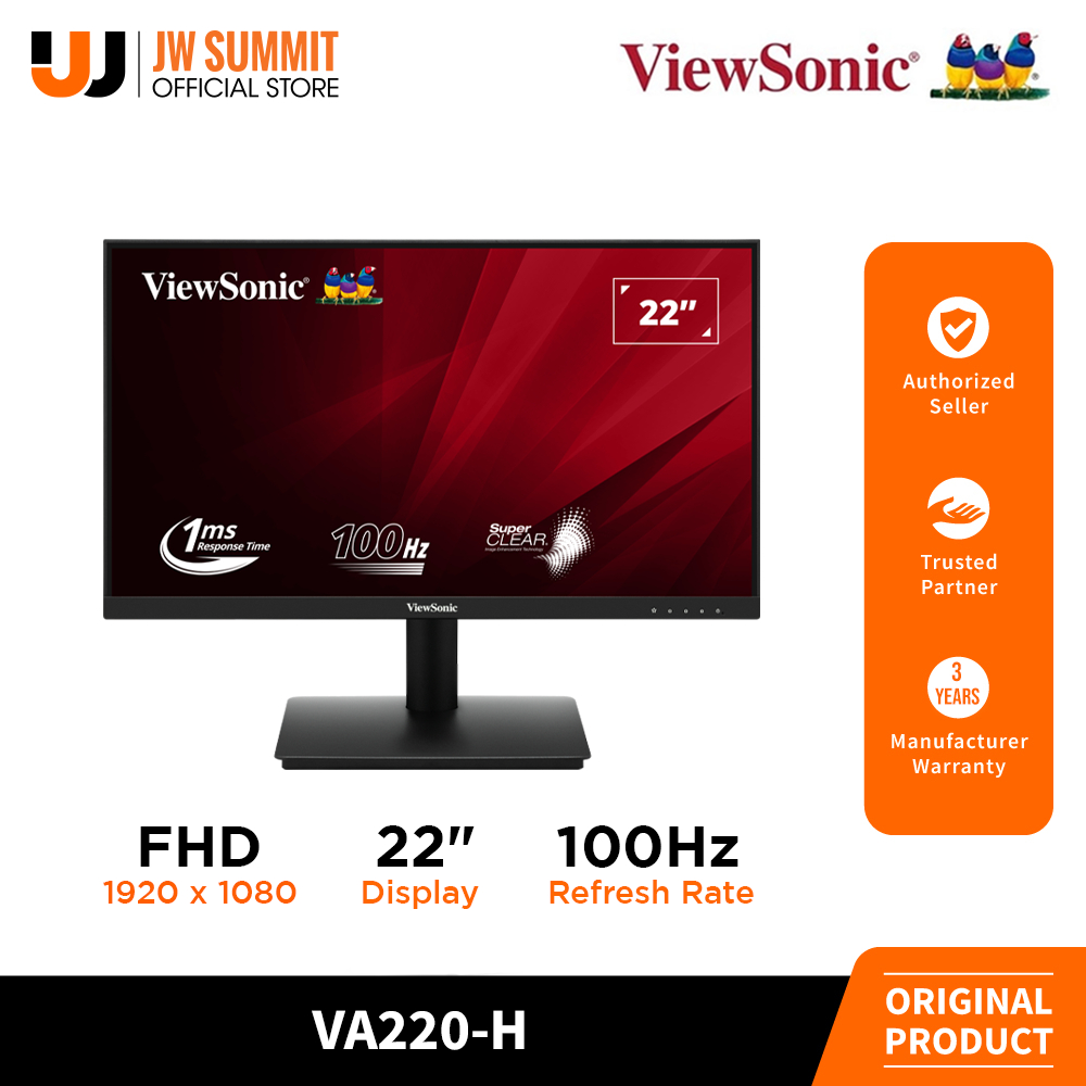 ViewSonic VA220-H 22" FHD 100Hz 1ms SuperClear VA Panel Technology ...