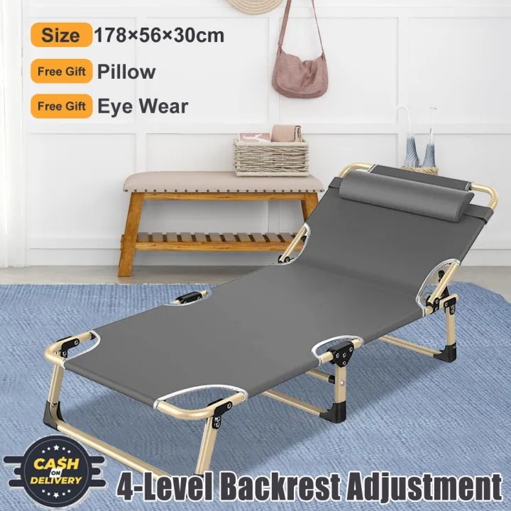 【COD】Multi-function Folding Chair Bed With Foam Folding Bed Portable Bed Single Bed Foam ...