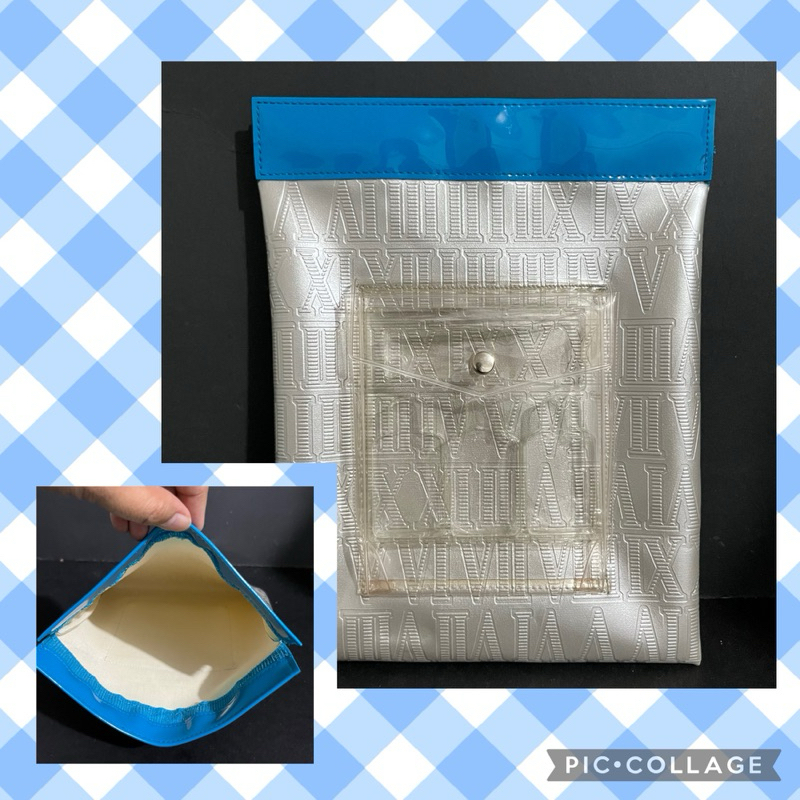 Silver and Blue Velcro Pouch Bag Organizer Travel Kit Japan Surplus ...