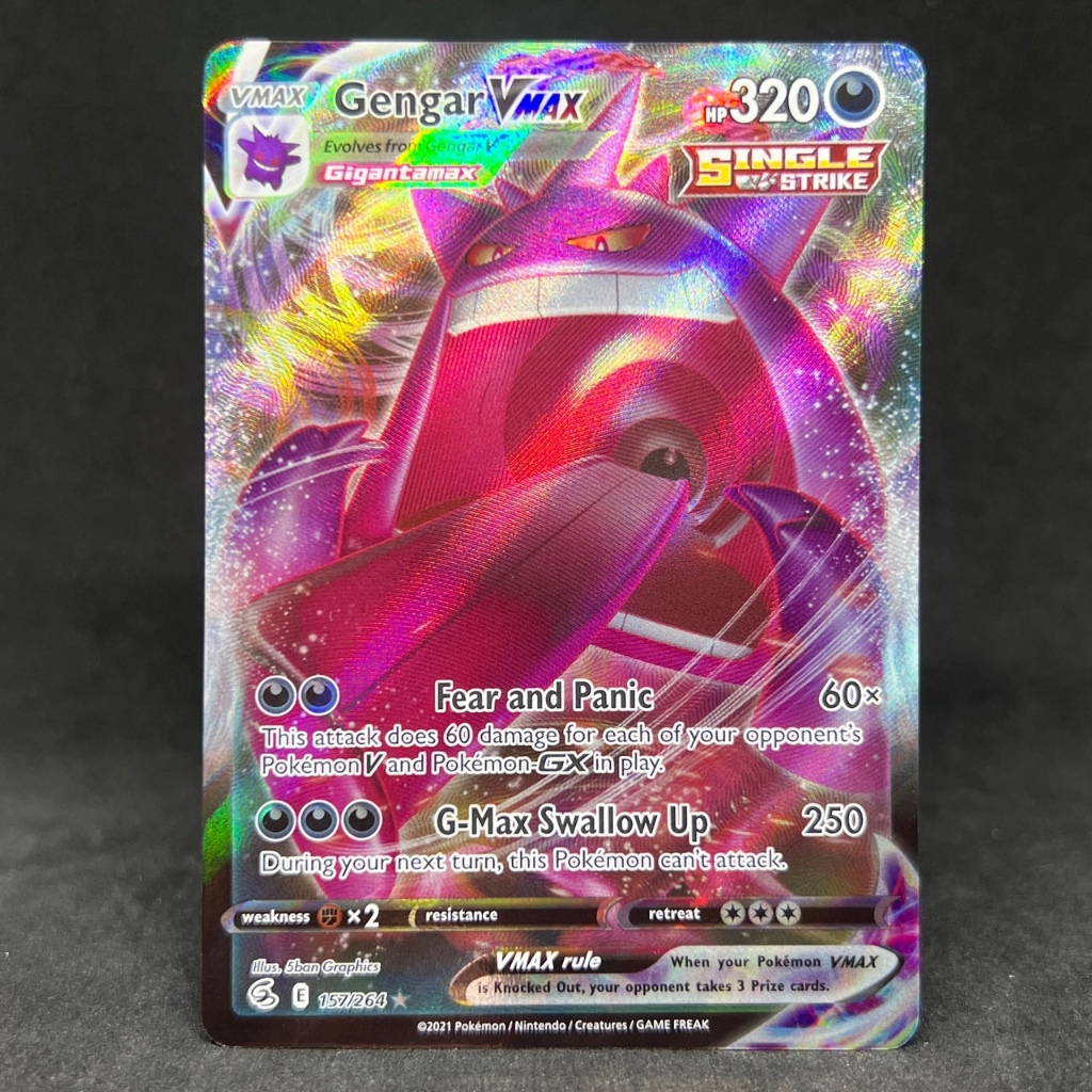 Pokemon TCG Gengar VMAX Ultra Rare 157/264 2021 Sword & Shield Fusion ...