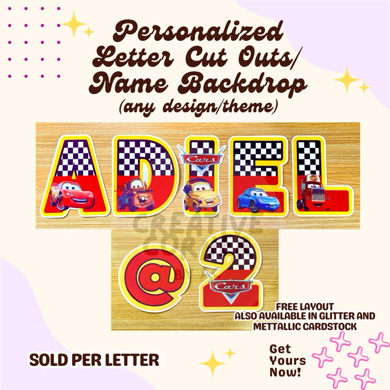 Customized Name Letter Cutout Any Theme Backdrop Lettering (SOLD PER ...