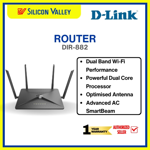 D-Link DIR-882 Router Network Device | EXO AC2600 MU-MIMO Wi-Fi Router ...
