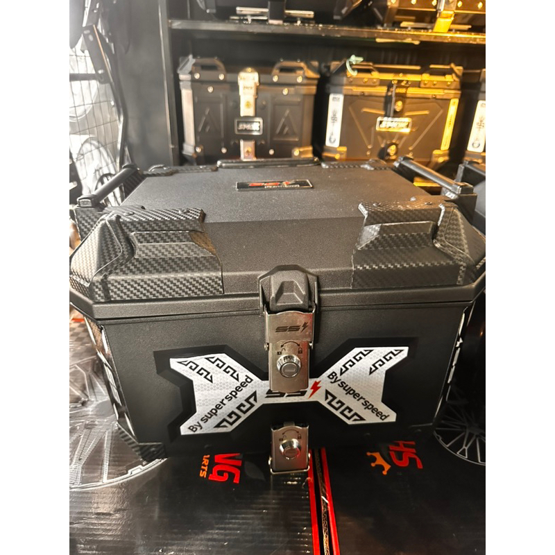 superspeed top box super hard plastic 45liters with backrest | Shopee ...