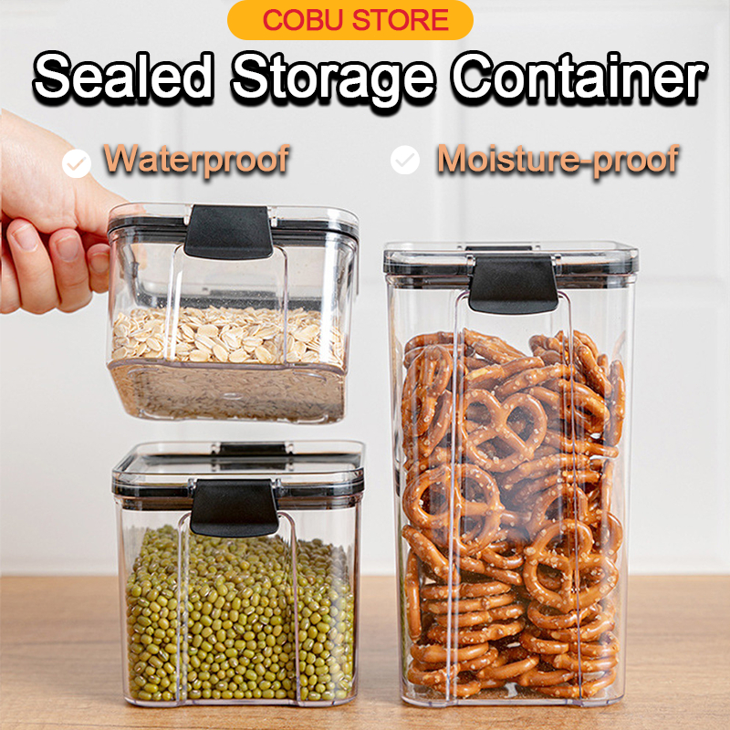 700/1300/1800ML Airtight Food Storage Plastic Box Kitchen Grain ...