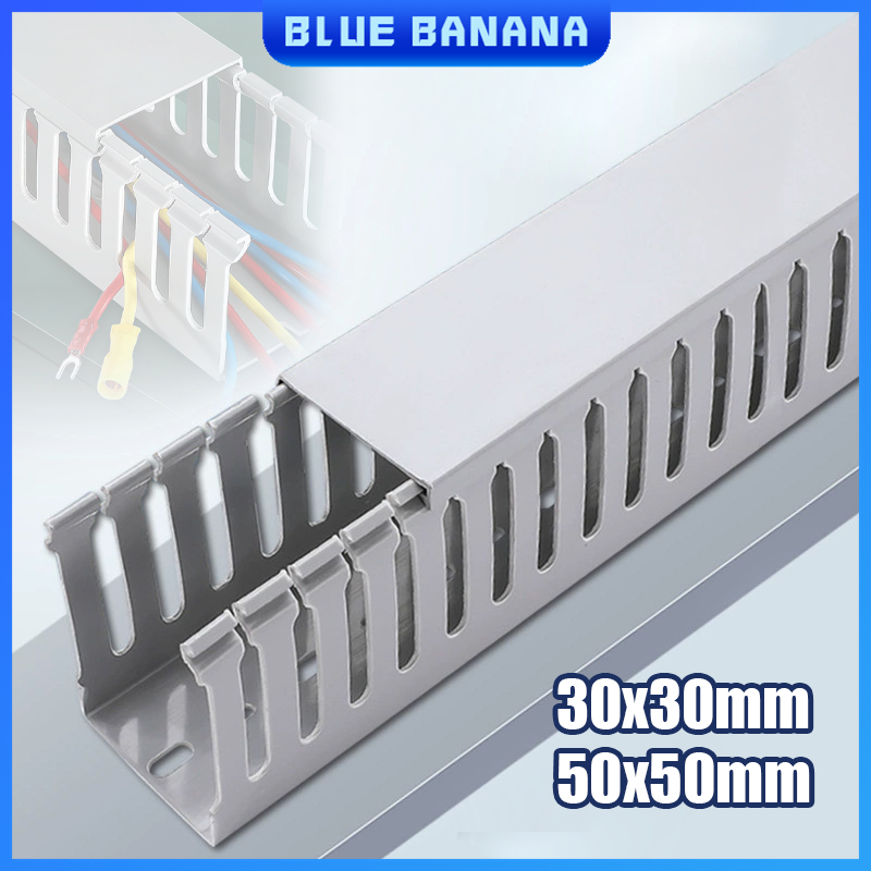 1M 30cm/50cm Open Slot Cable Duct Management Raceway PVC Cable Tray ...
