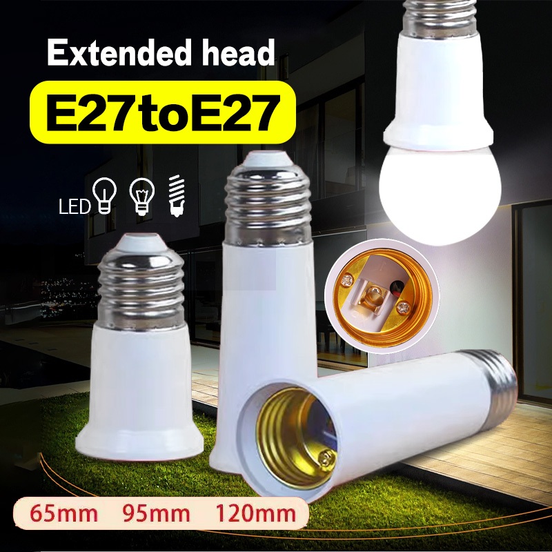 65/ 95/120mm E27 to E27 Light Bulb Adapter Extender Socket Conversion ...