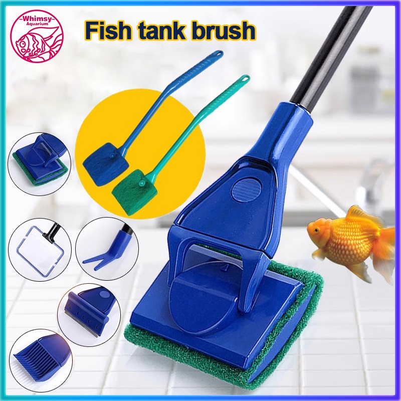 Aquarium Brush Cleaner Long Handle Double Side Scrubber Aquarium Fish ...