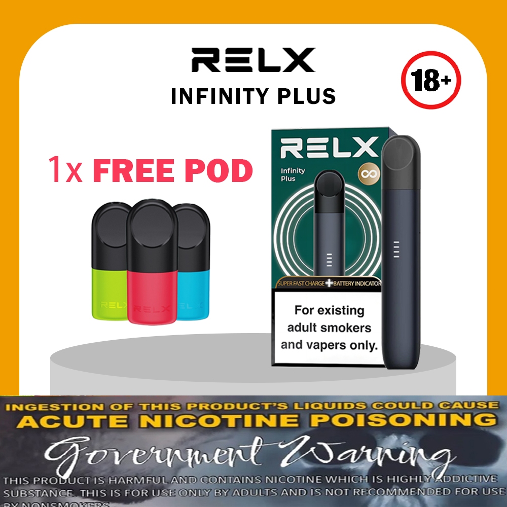 【FREE POD】RELX INFINITY PLUS full set (1device + 1pod) relx pod vape ...