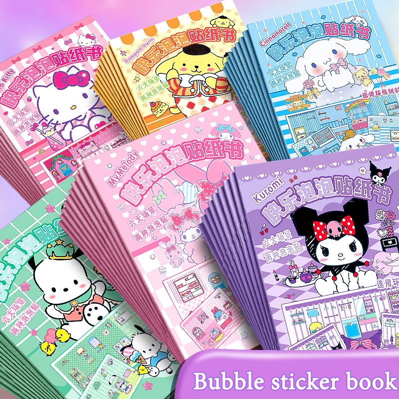 Kuromi Cute 3D Sticker Quiet Book Sanrio Series Cinnamoroll Melody ...