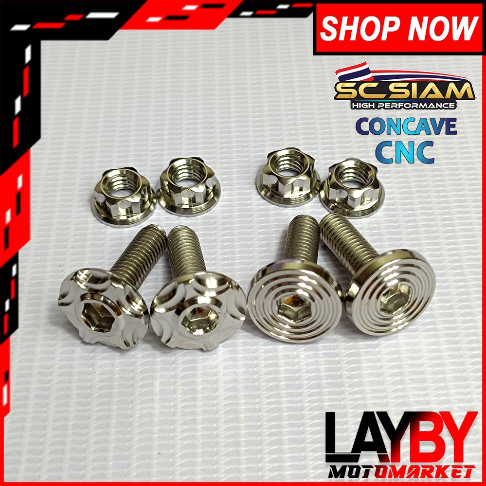 THAILAND SC SIAM CNC CONCAVE STAINLESS PLATE NUMBER BOLTS MOTORCYCLE ...