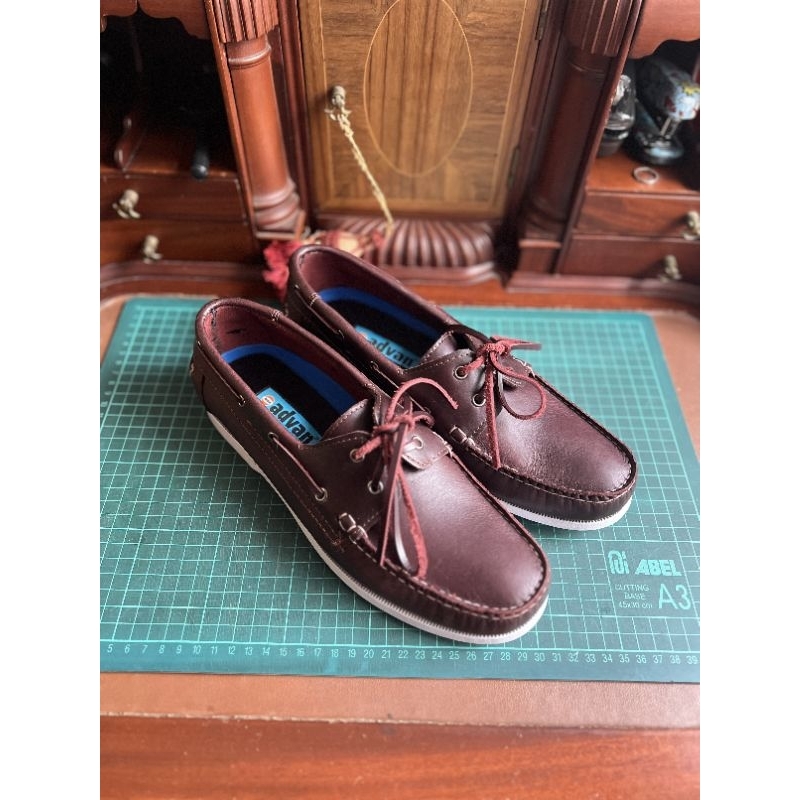 Base Advan Shoes Genuine Leather Amaretto Men's Boat Shoes Topsiders ...