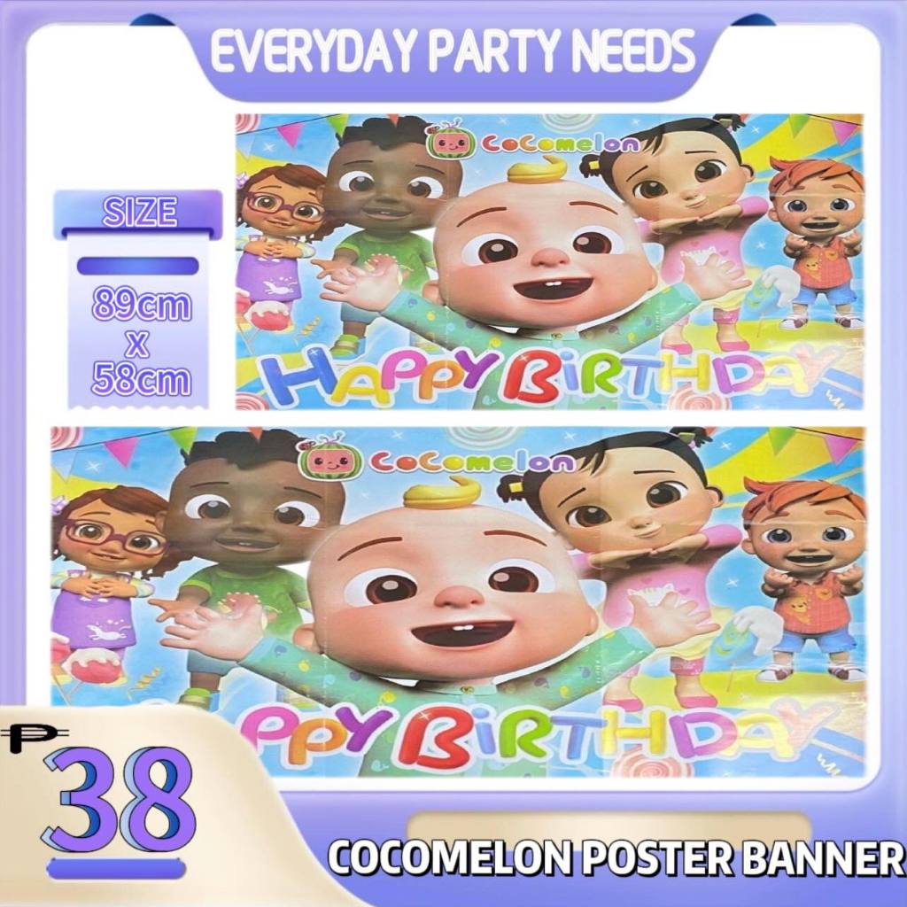 Cocomelon poster banner size 89*58 cm for birthday party decoration ...