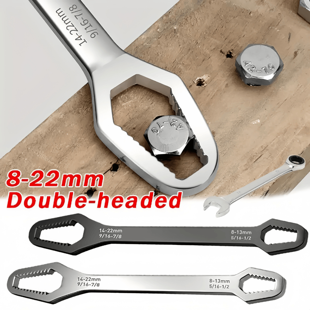 1pcs Universal Self-Tightening Ratchet Wrench Set, Double-Head Box ...