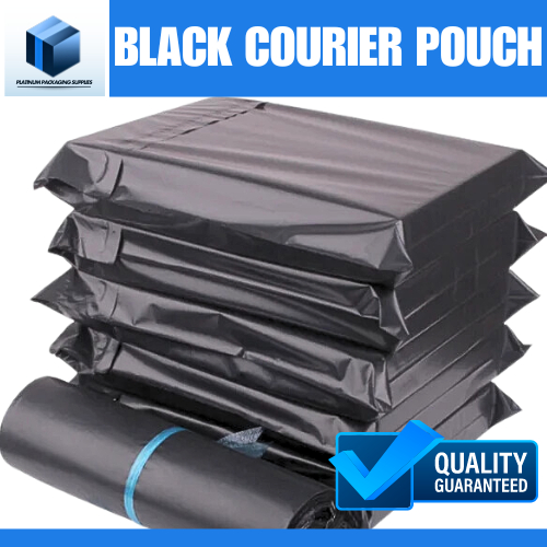 Platinum Black Courier Pouch Parcel Packaging Thick Plastic Medium to ...