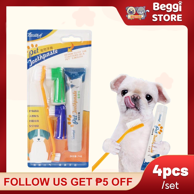 Pet Toothbrush Set w/ Toothpaste Dog Toothbrush Set Cat Toothbrush Set ...