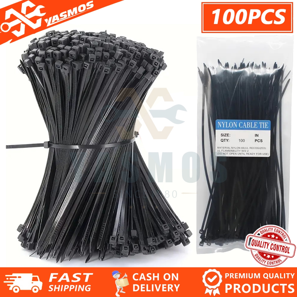 100PCS Heavy Duty Nylon Cable Zip Ties UV Resistant Multipurpose | Shopee Philippines