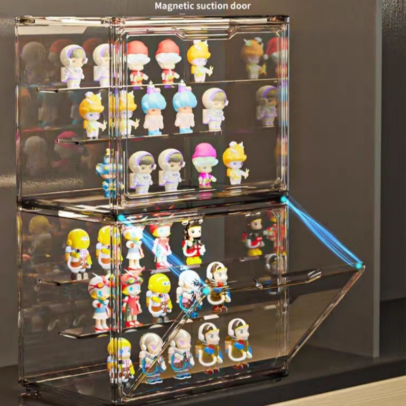 Acrylic Display Case Boxes Popmart Transparent Storage Organizer Toy Stackable Magnetic box ...