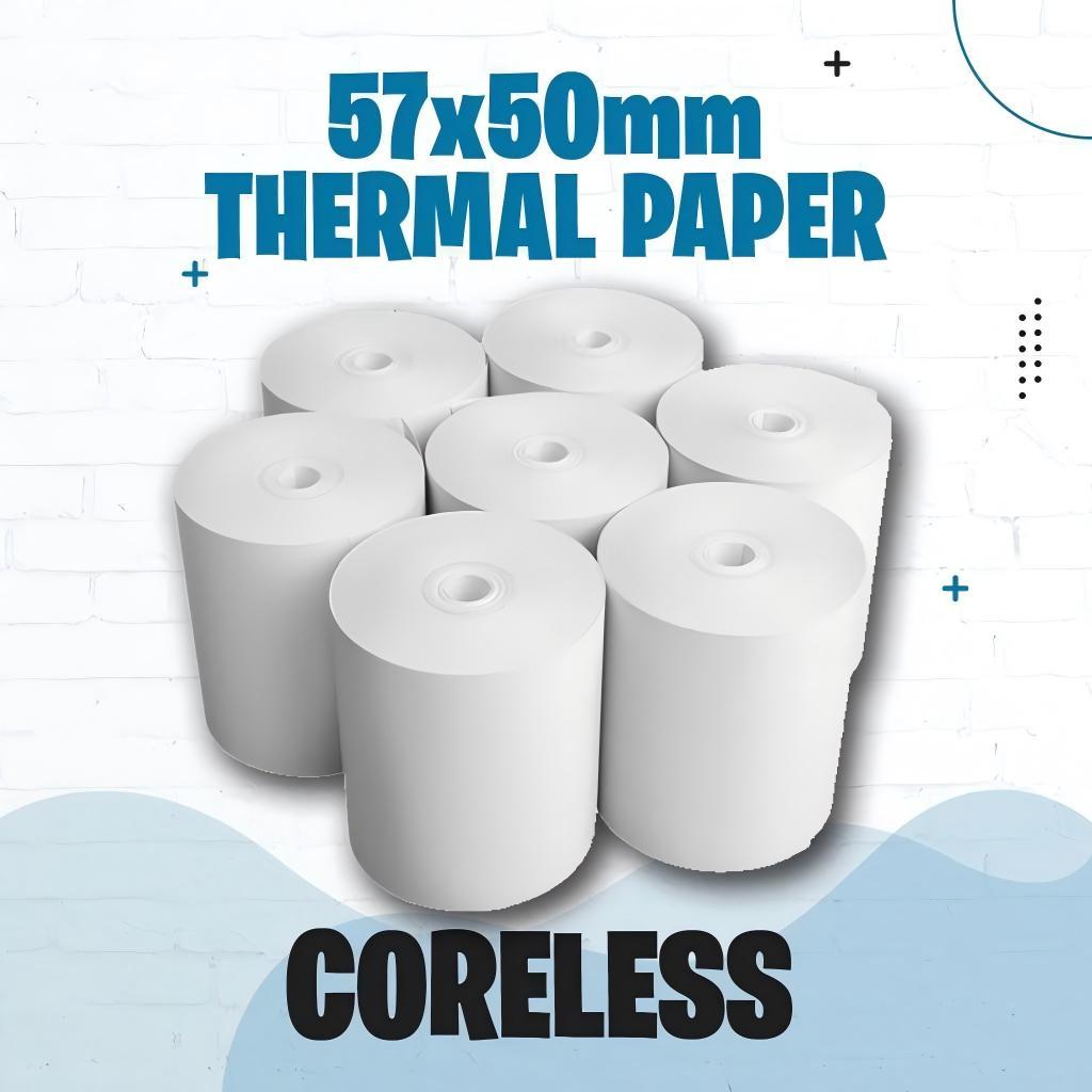 Thermal Paper Coreless 100 rolls 57x50 POS Receipt Paper 65gsm use for ...