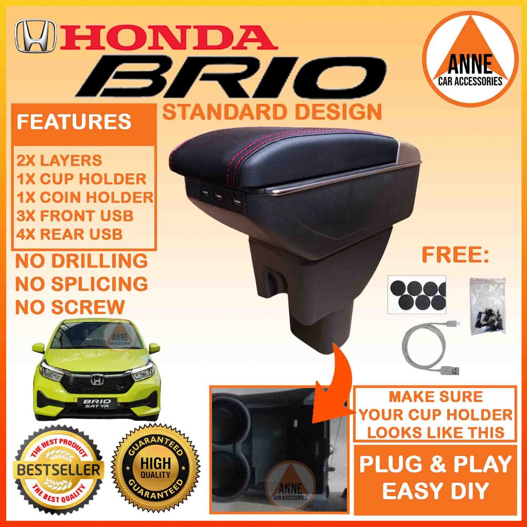 Car Armrest Honda Brio 2018 2019 2020 2021 2022 2023 Arm Rest Ergonomic ...