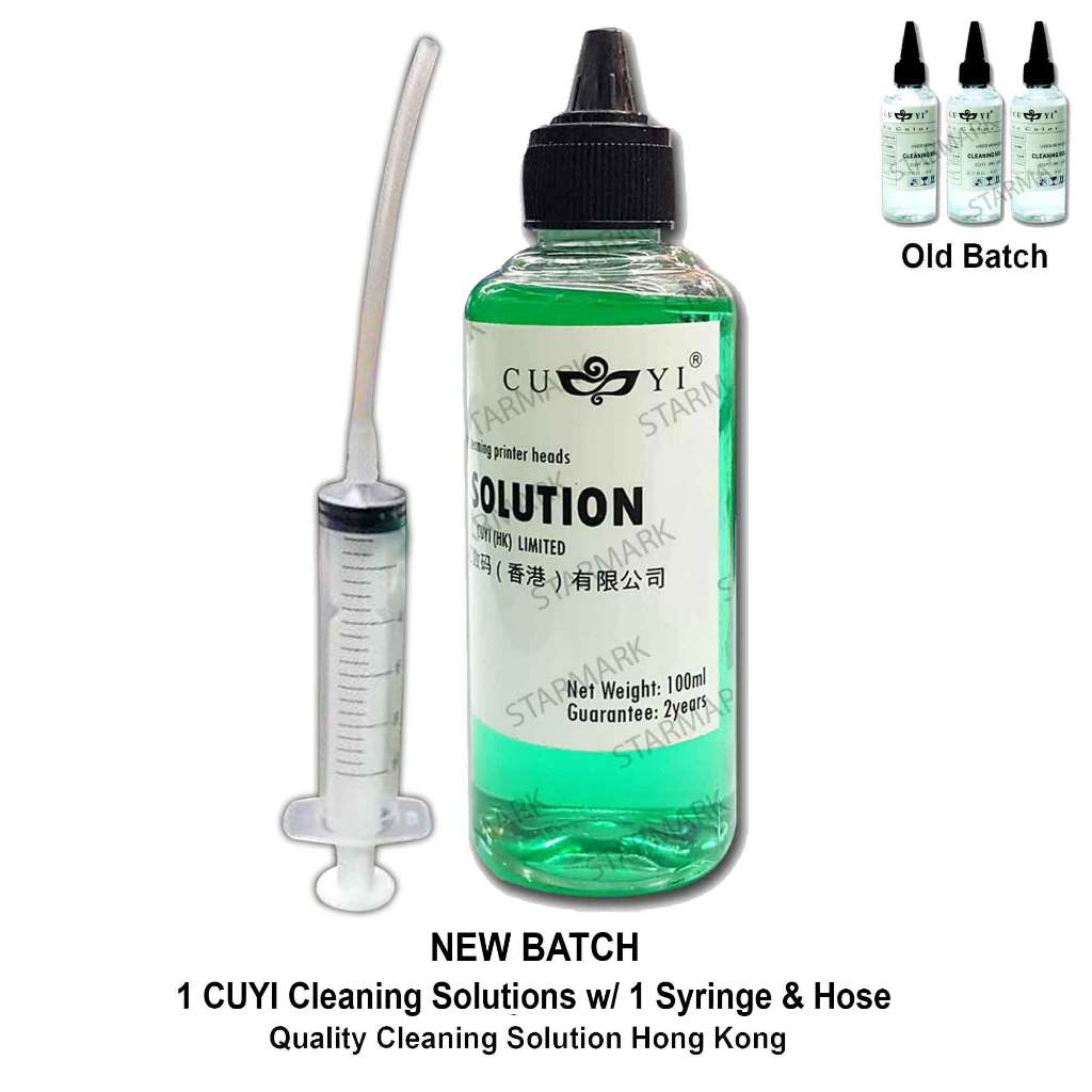 Cuyi Print Head Cleaning Solution 1 Bottle 100ml each with 1 Syringe ...