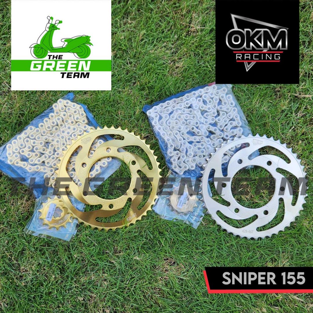 OKM Racing Chain & Sprocket Set ( Sniper 155 ) Available in Chrome ...