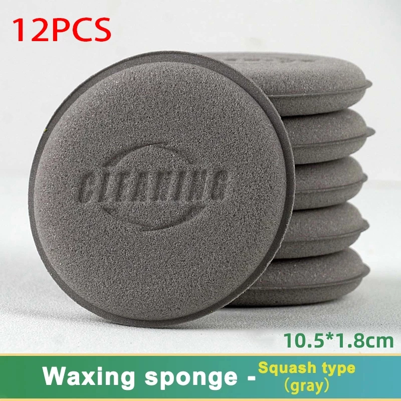 6/12pcs Car Round Waxing Polish Sponges High Density Foam Applicator ...