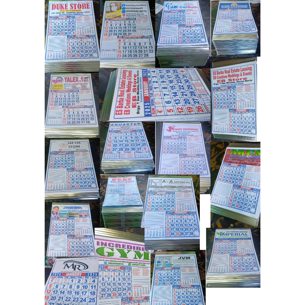2025 Personalize COMMERCIAL CALENDARS 2025 (size 8.5x13)(25pcs)(50pcs ...