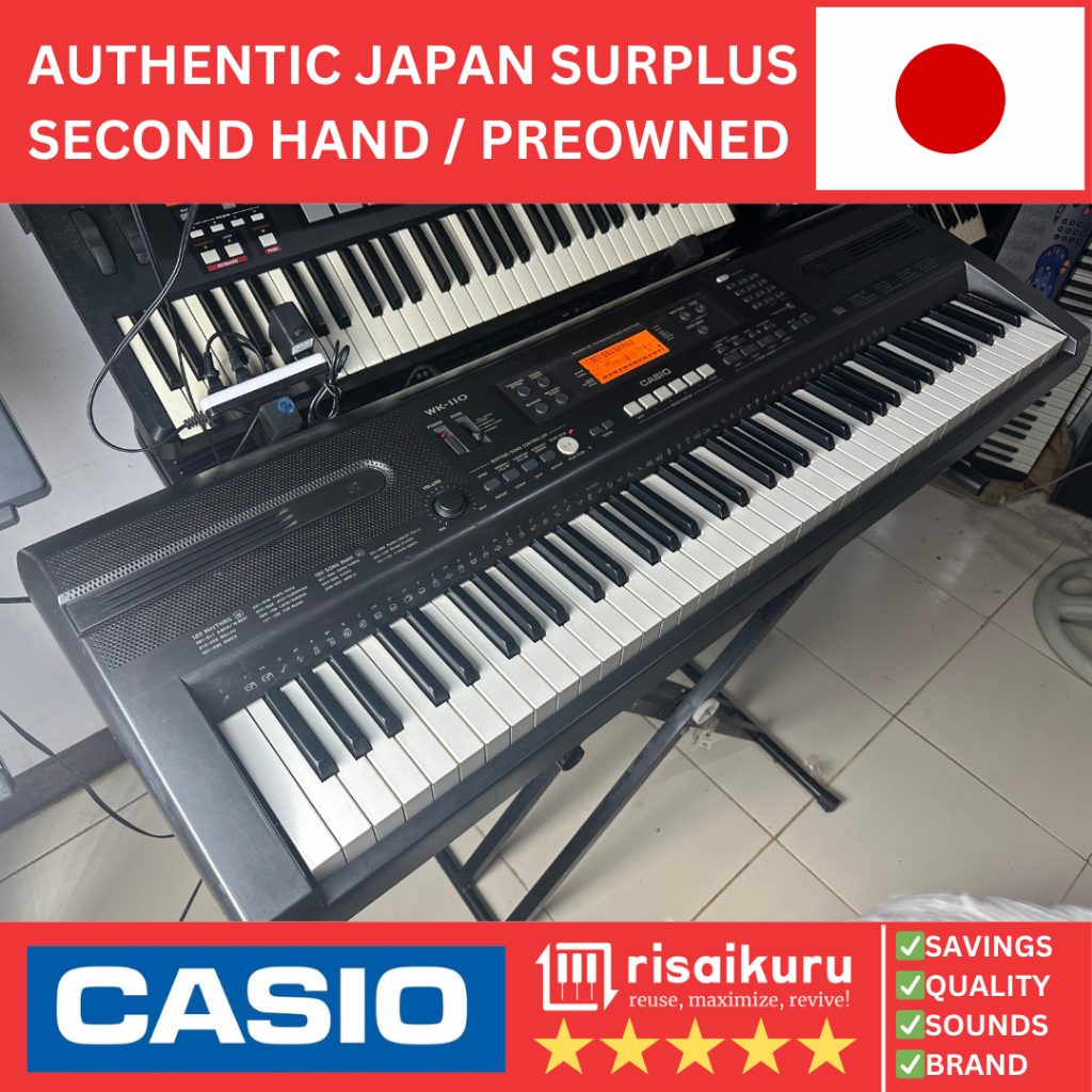 Casio WK-110 76-Keys Keyboard Piano Organ Touch Response Semi Weighted ...