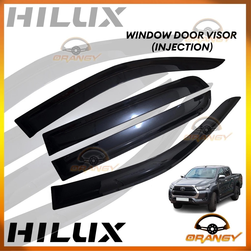 Toyota Hilux Conquest 2019 to 2025 Window Door Rain Visor Black OEM ...