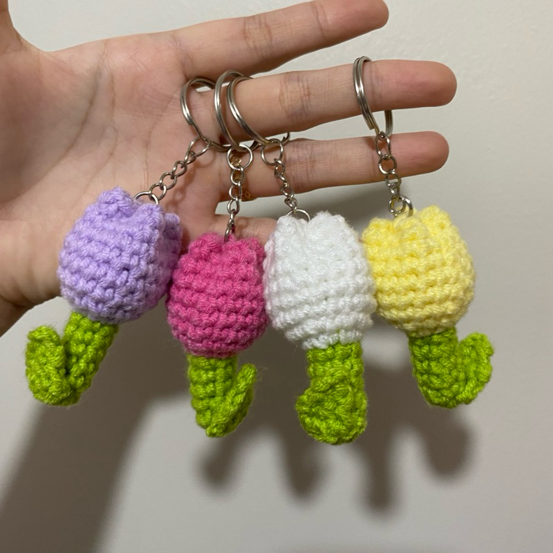 Tulip Crochet Keychain | Shopee Philippines