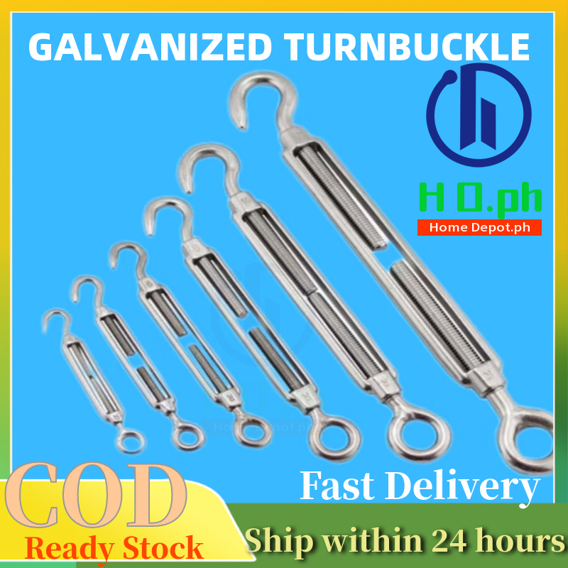 GI Turnbuckle TURN BUCKLE 1/4'' (6MM) 5/16" ( M 8 ) 9/16" (14MM) HOOK ...