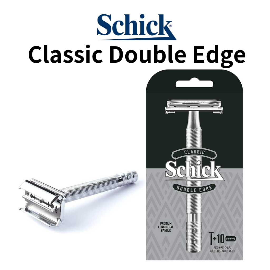 Schick Classic Double Edge Metal Holder Silver (with 10 replacement ...