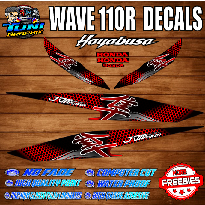 WAVE 110 R HAYABUSA DECALS STICKER with freebies | Shopee Philippines