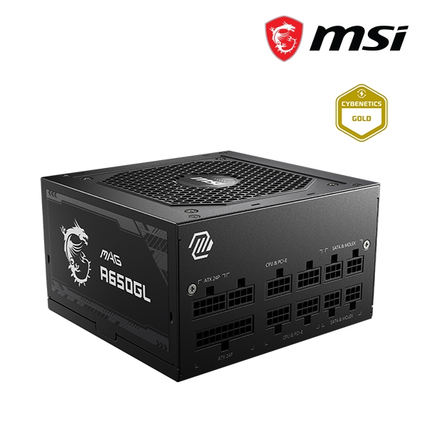 MSI MAG A650GL Power Supply - 650W (80 PLUS Gold) Fully Modular ...