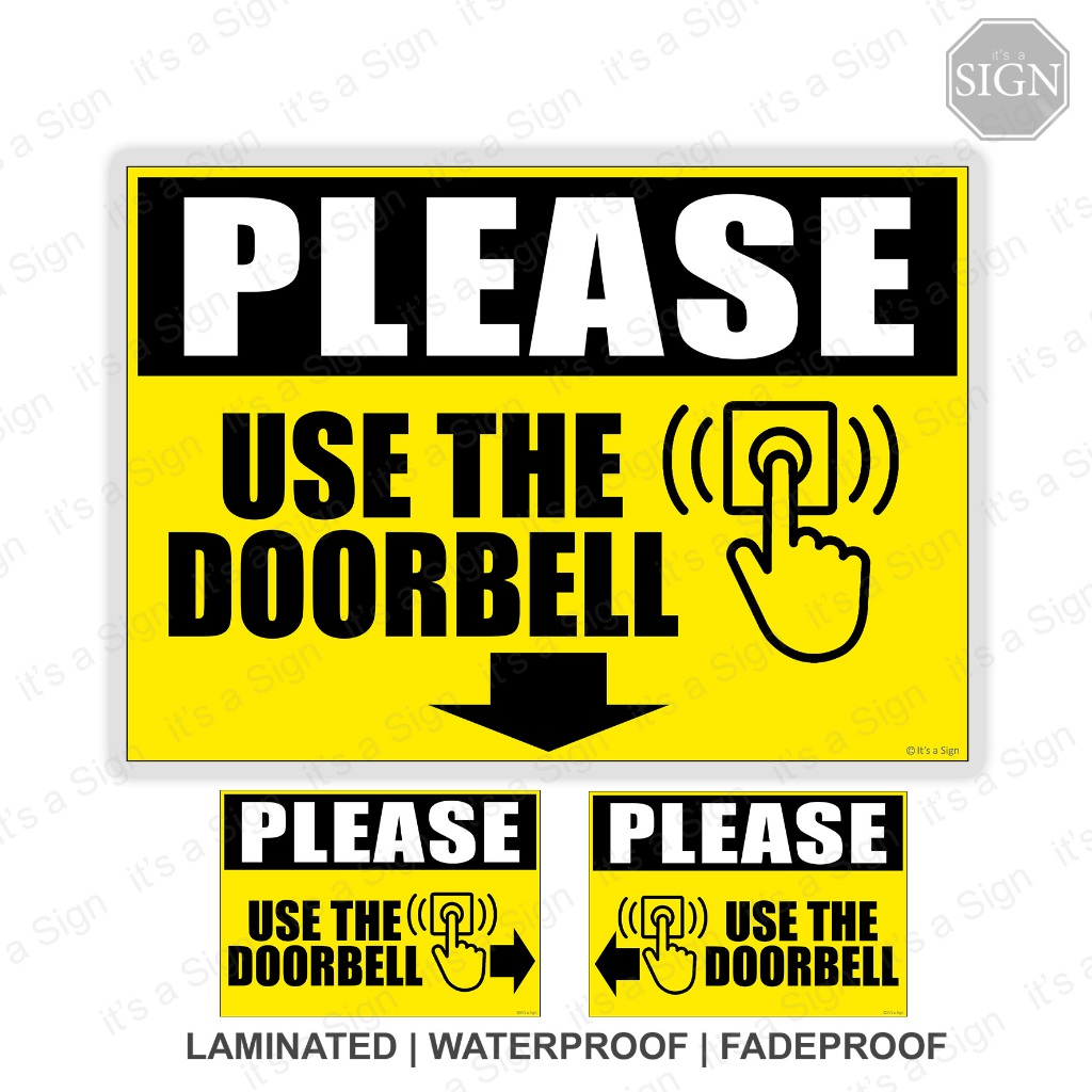 Use the Doorbell Ring Sign - Laminated Signage - A4 / A5 Size | Shopee ...