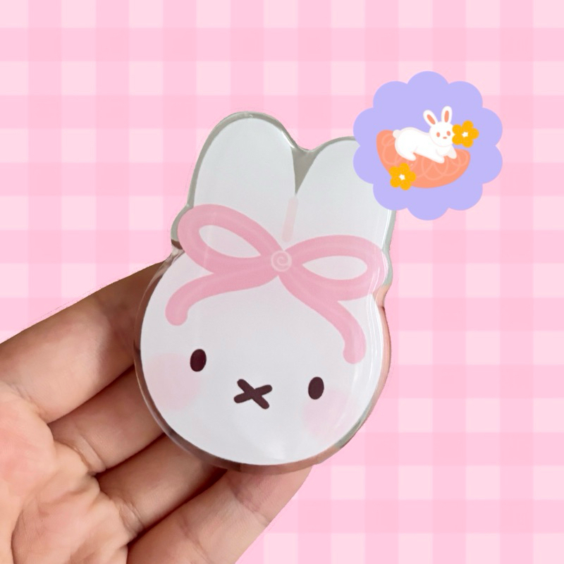 Coquette Miffy Bow Fan Art • Acrylic Phone Grip / Griptok | pomelo ...