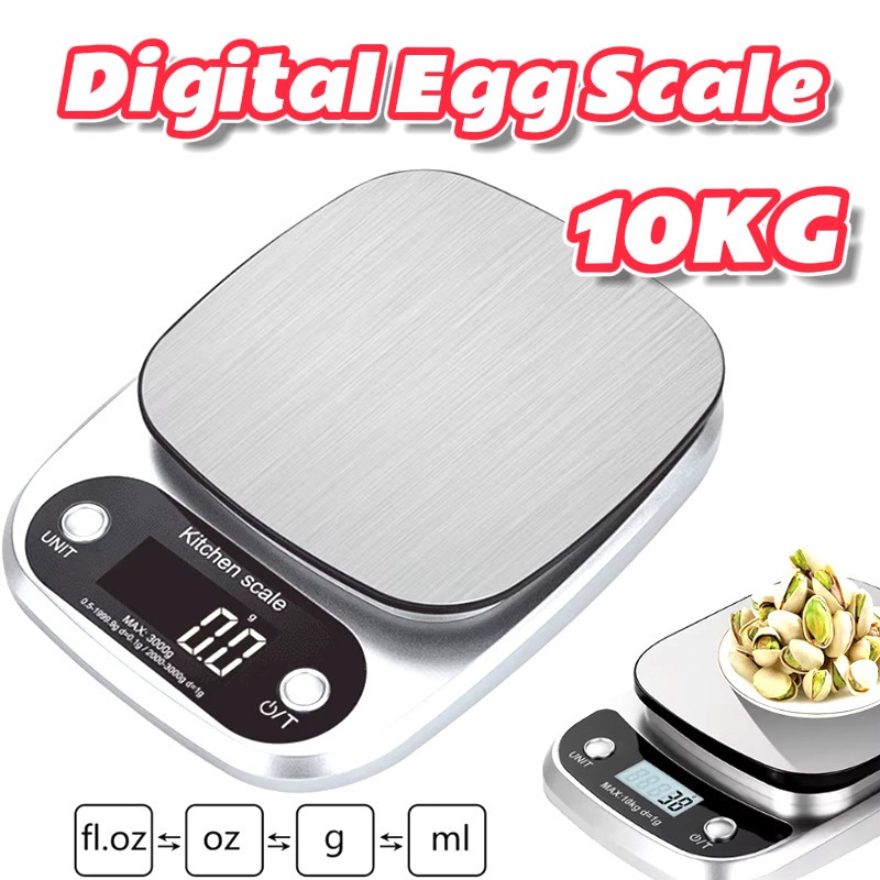 Digital Egg scale Stainless steel kitchen scale with LED display ...