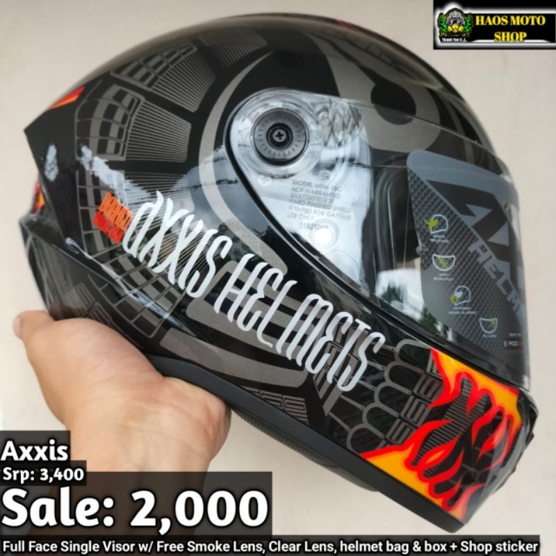 Sec axxis draken full face motorcycle helmet unisex for men and women ...