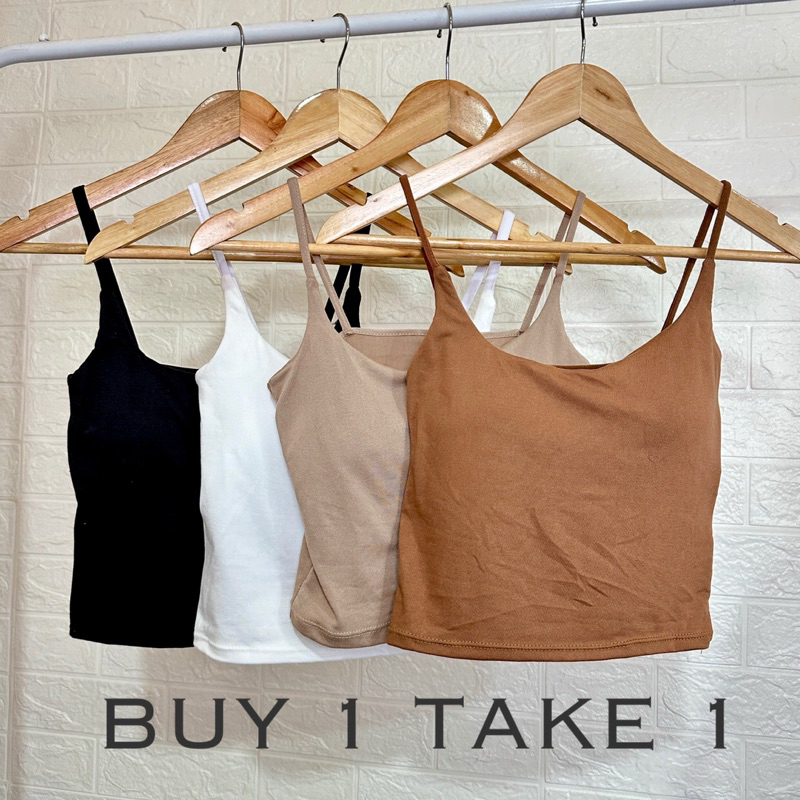 BUY 1 Take 1 PADDED Plain Spaghetti Top for Women | Shopee Philippines