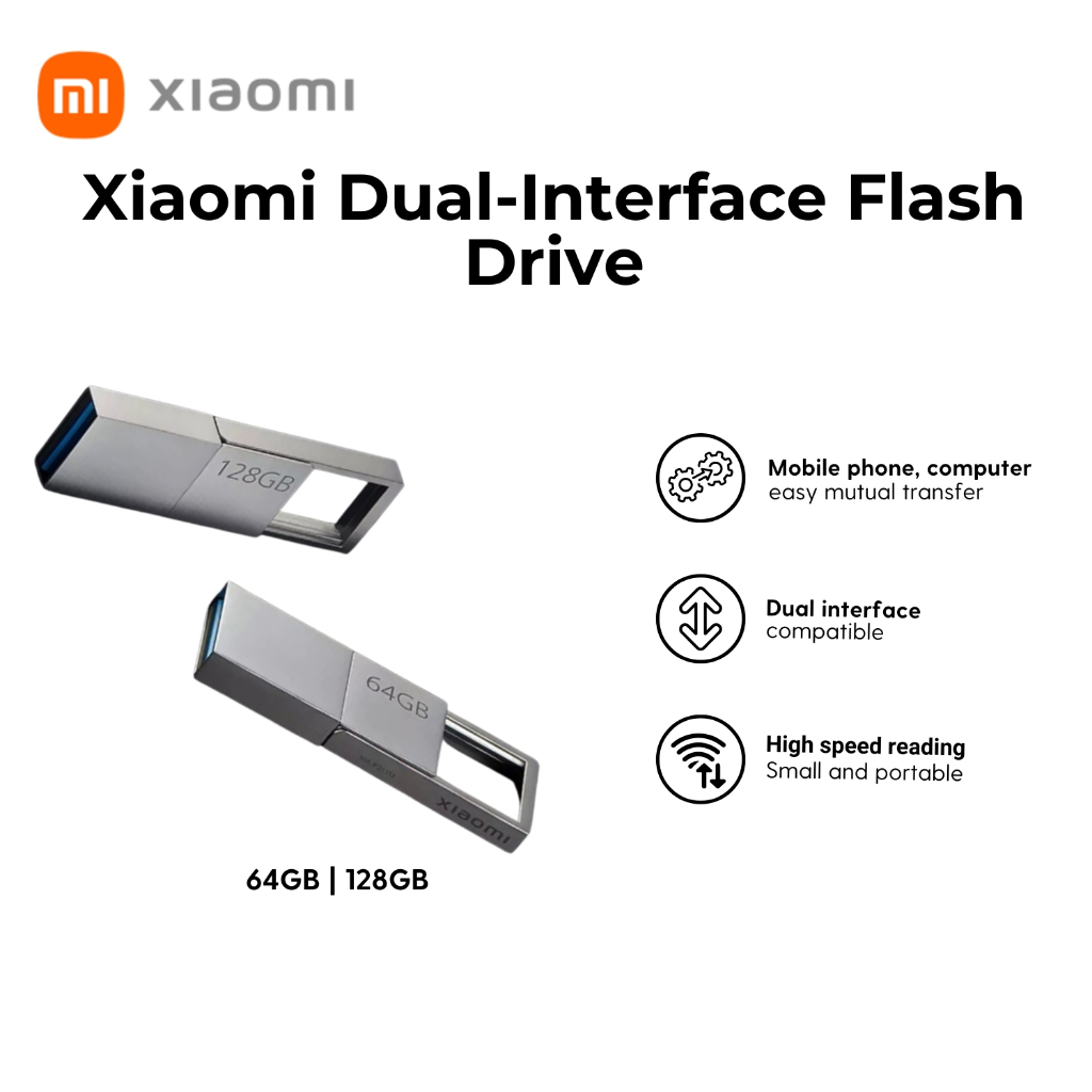 XIAOMI DUAL - INTERFACE FLASH DRIVE｜64GB / 128GB | Shopee Philippines