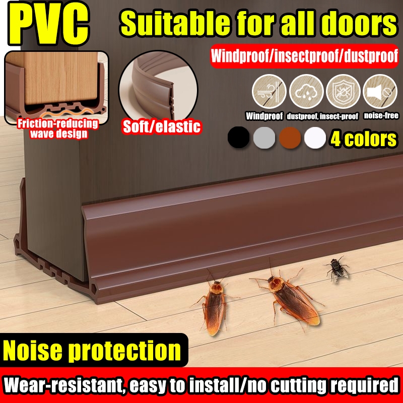 PVC Door Bottom Seal with Stickers Water Retaining windproof Washable ...
