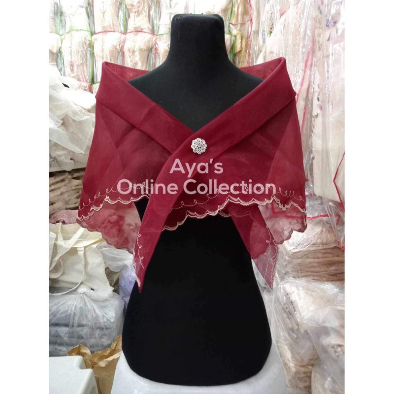 Filipiniana Alampay/ Shawl Embroidery Design (Brooch not included ...